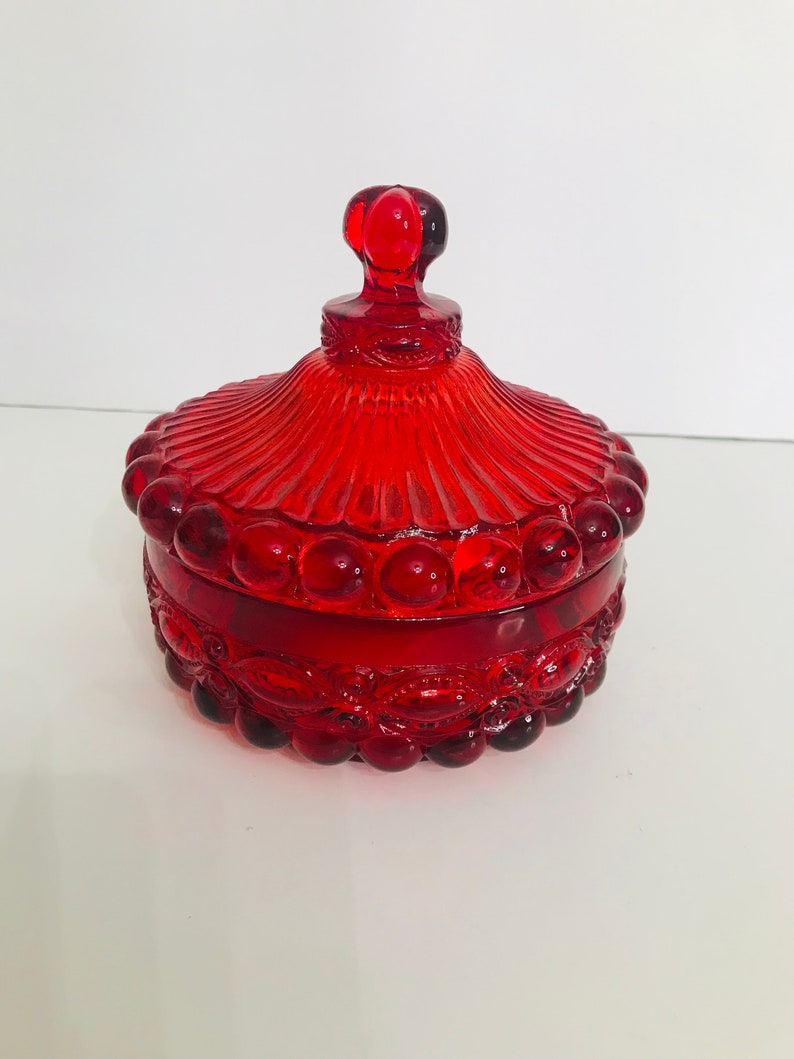 Mosser Eye Winker Covered Candy Dish and Spooner - Etsy