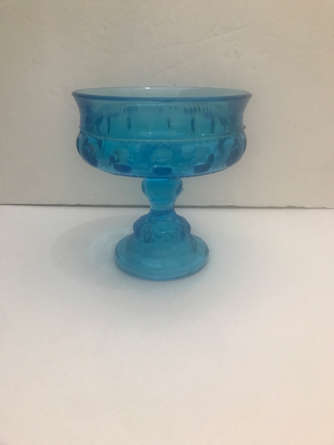 King Crown Blue Compote by Indiana Glass Company, Blue Candy Dish - Etsy