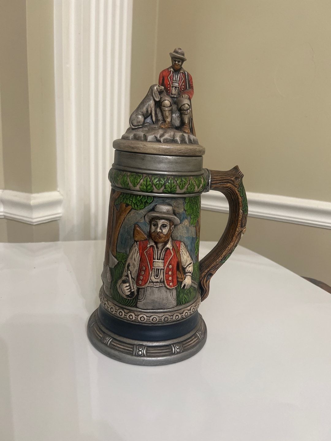 Vintage Stoneware Jug, Ceramic Beer Stein, Father’s Day Gift, German ...