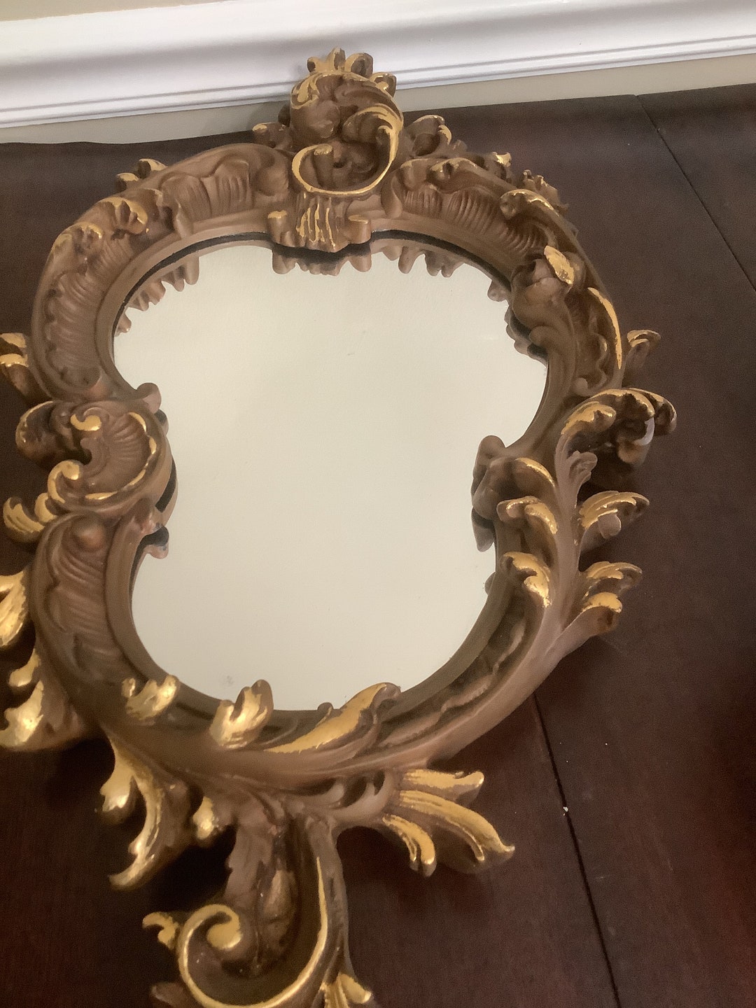 Vintage Ornate Gilded Plaster Hollywood Regency Mirror - Etsy