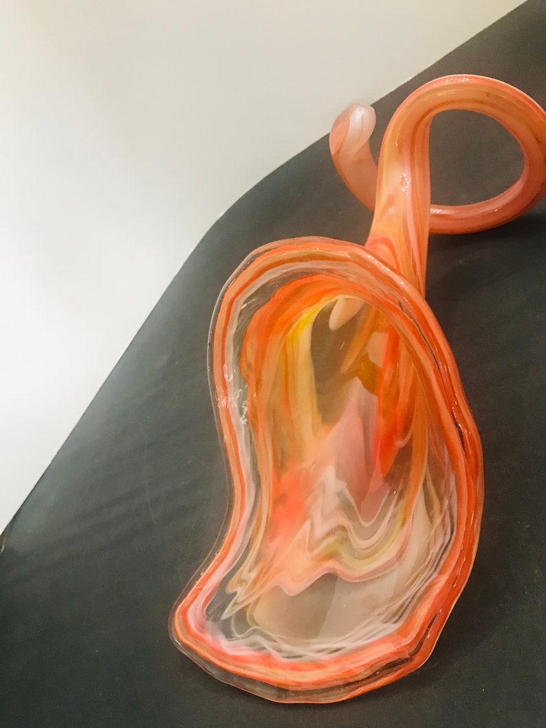 Vintage Sooner Glass Jack-in-pulpit Orange Swirl Vase - Etsy