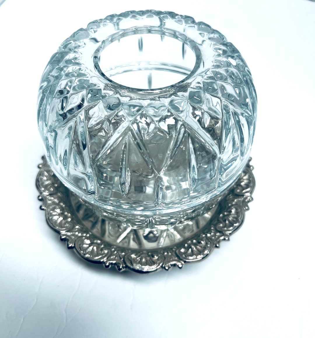 Vintage Homco Fairy Lamp: Clear Glass With Silver-plated Tray - Etsy