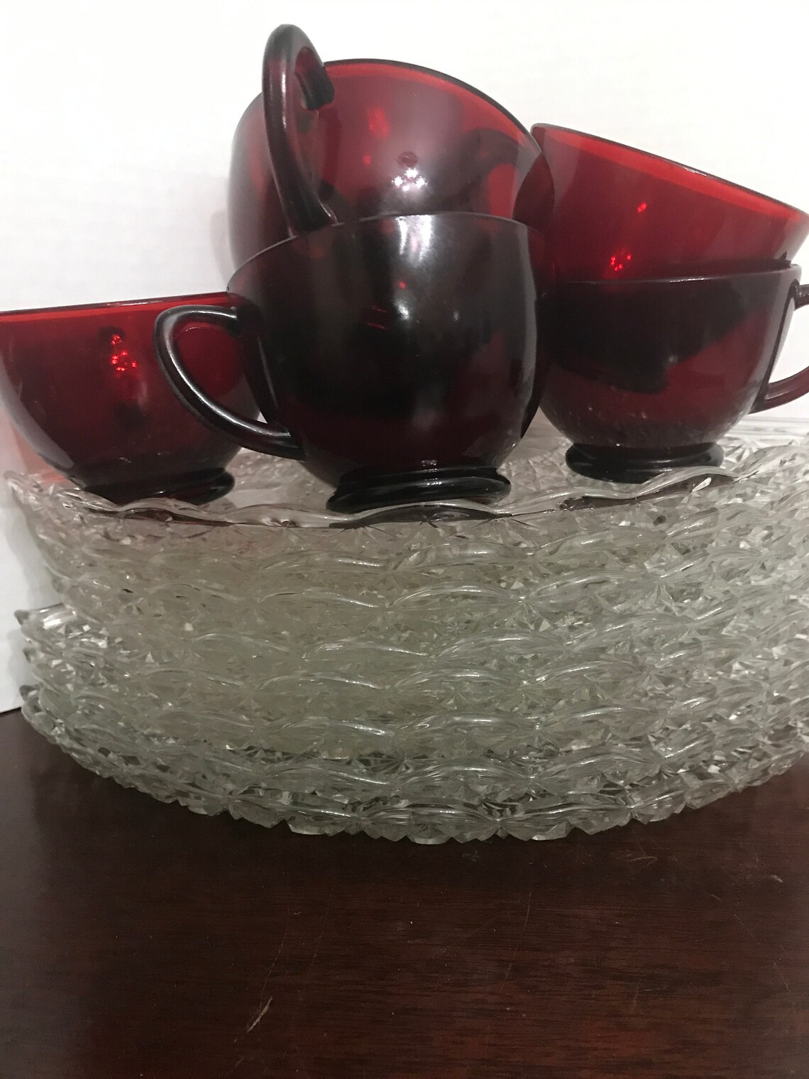 Royal Ruby Snack Set by Anchor Hocking; Sold Separately - Etsy