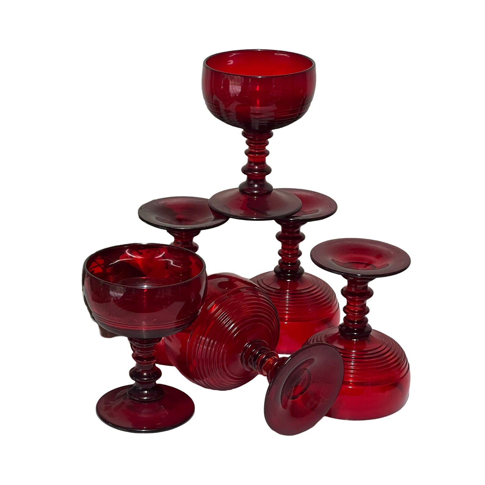 Tally Ho Ruby (stem 1402) by Cambridge, Ruby Red Champagne/tall Sherbet ...