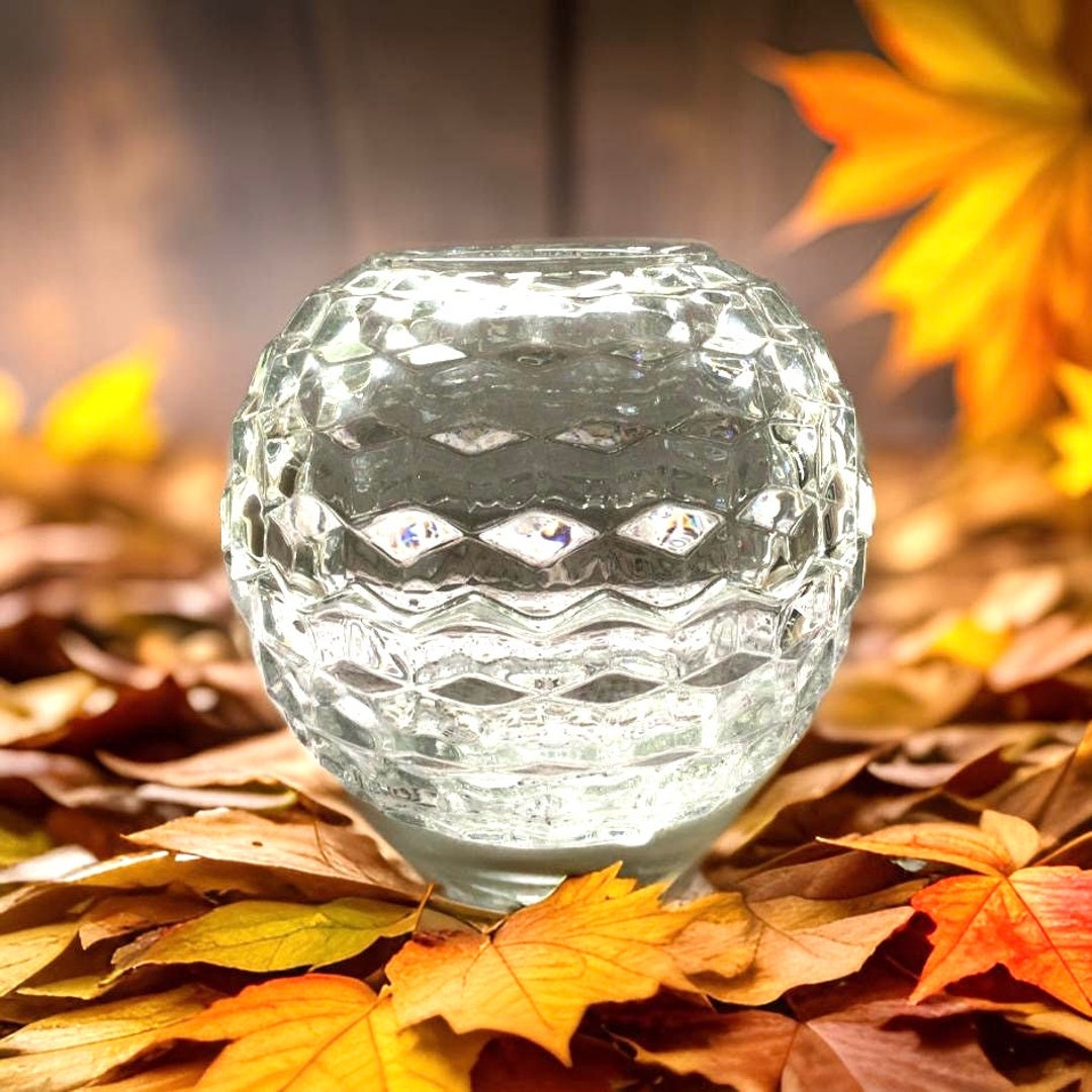 Homco Cubist Fairy Lamp: Clear Glass Tea Light Holder - Etsy