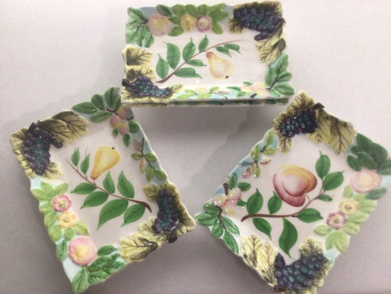 Set of Four Japan Cornet Hand Painted Dishes Snack Trays | Etsy