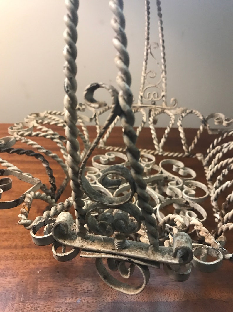 Wrought Iron Outdoor Twisted Metal Filigree Centerpiece Fruit Basket - Etsy
