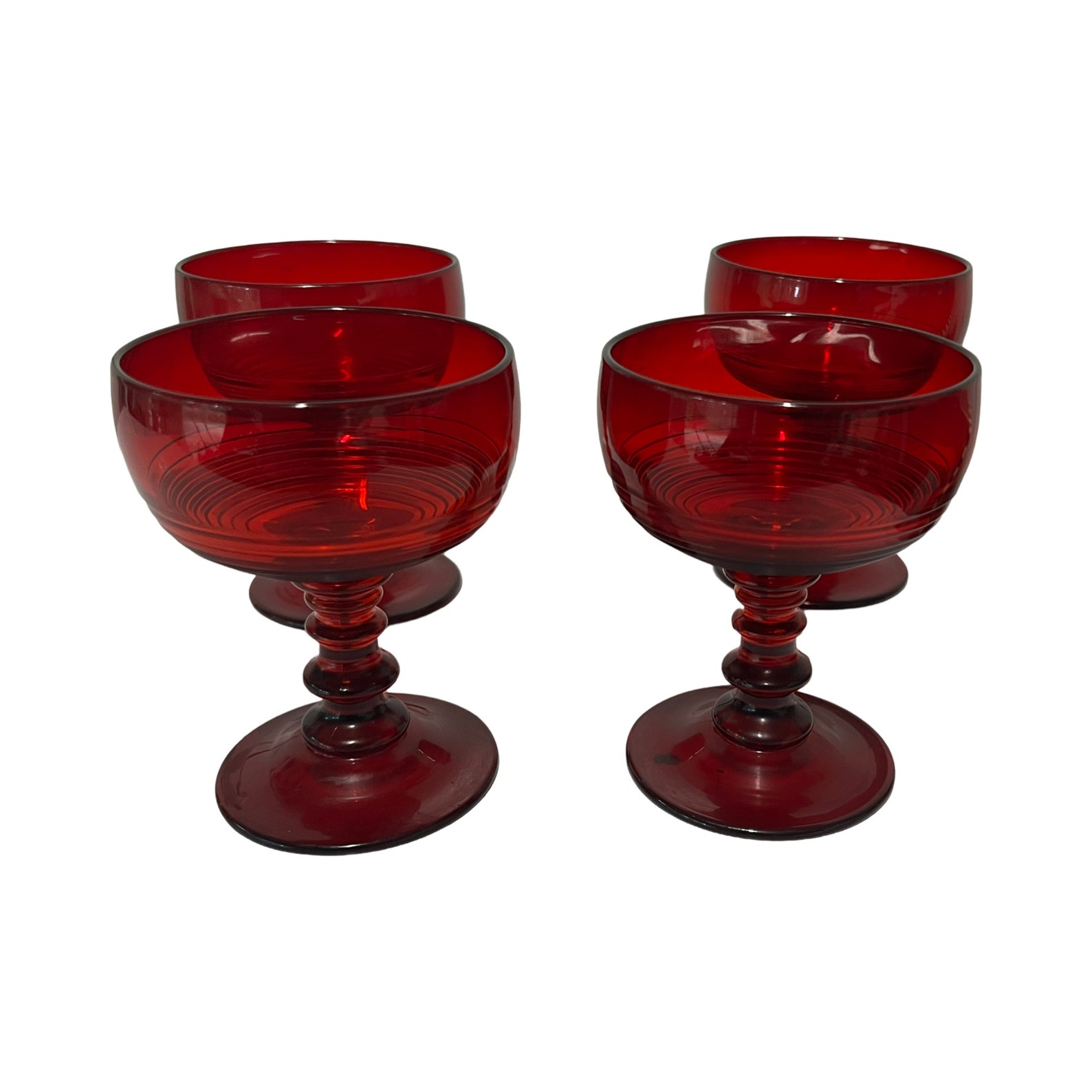 Tally Ho Ruby (stem 1402) by Cambridge, Ruby Red Champagne/tall Sherbet ...