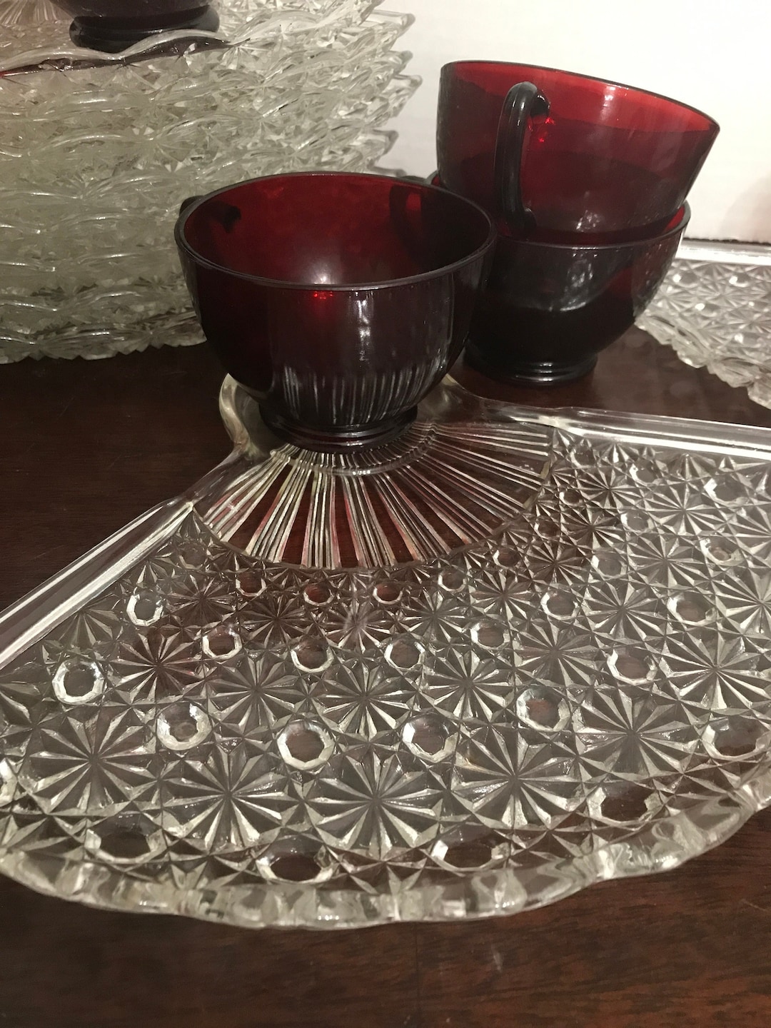 Royal Ruby Snack Set by Anchor Hocking; Sold Separately - Etsy