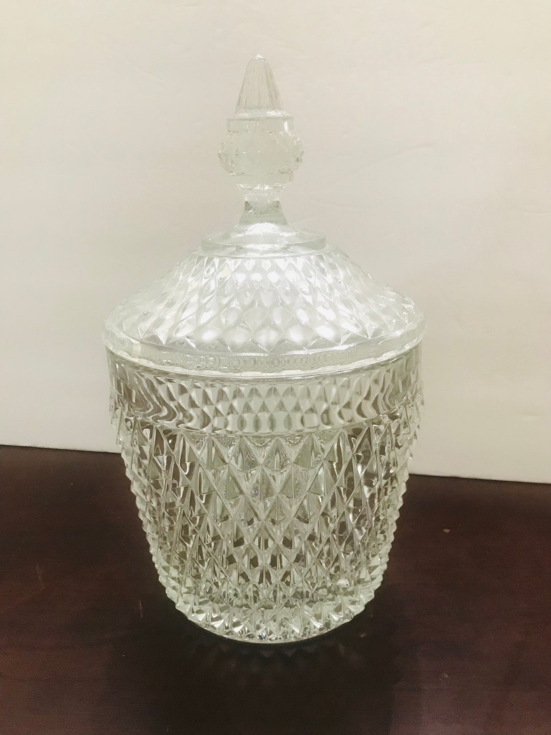 Indiana Glass Diamond Point Ice Bucket, Barware, Cocktail Hour Ice Cube ...