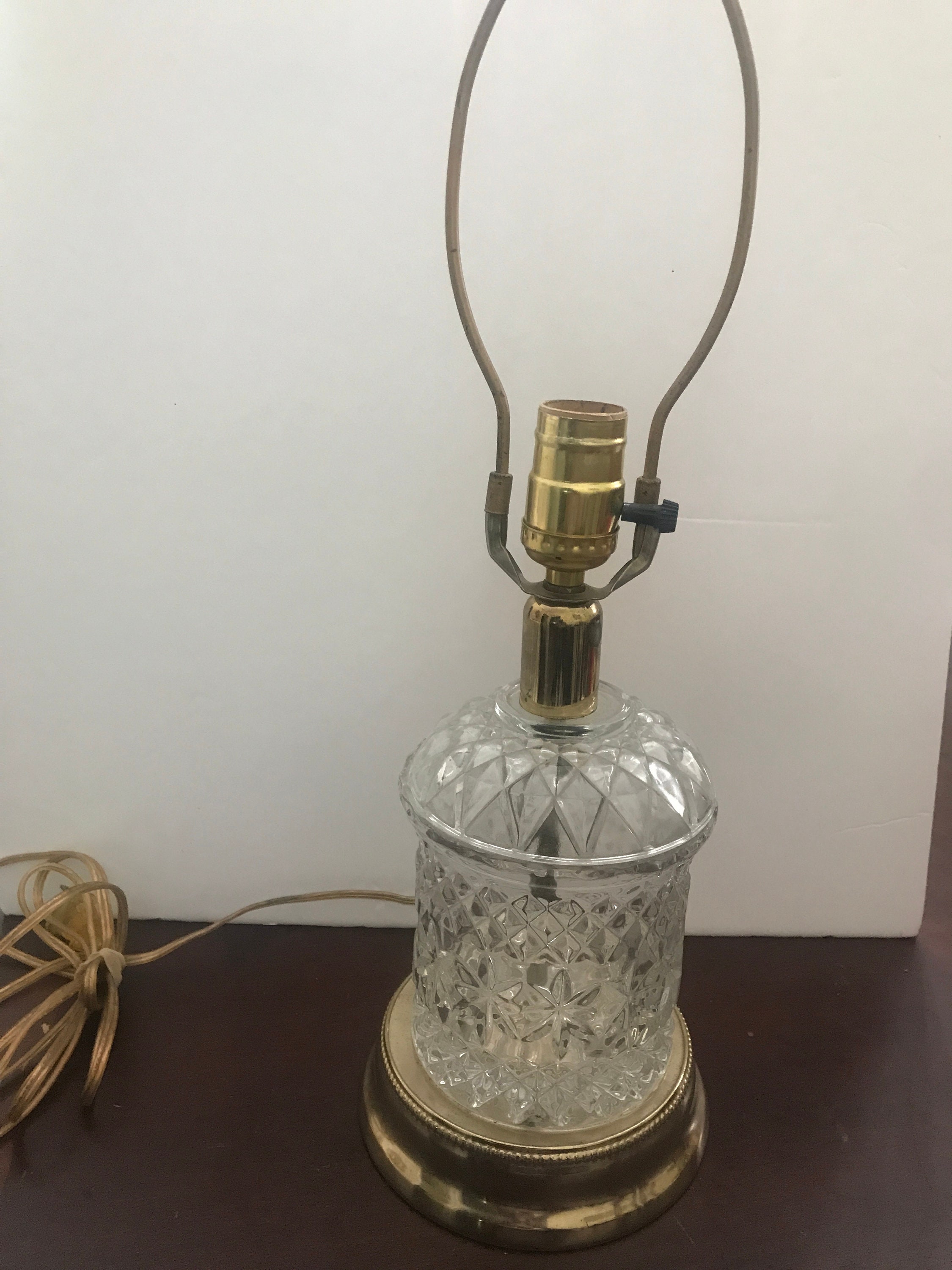 Vintage EXCELSIOR Lead Crystal Table Lamp - Etsy