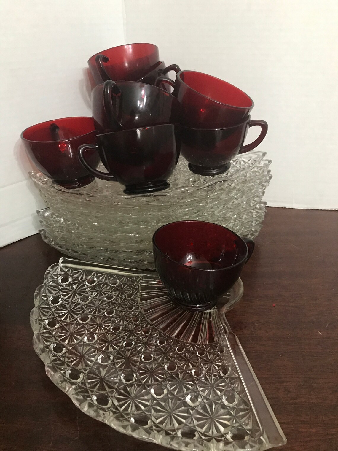 Royal Ruby Snack Set by Anchor Hocking | Etsy