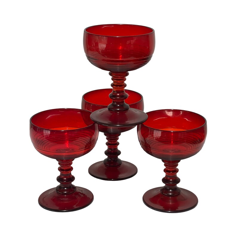 Tally Ho Ruby (stem 1402) by Cambridge, Ruby Red Champagne/tall Sherbet ...