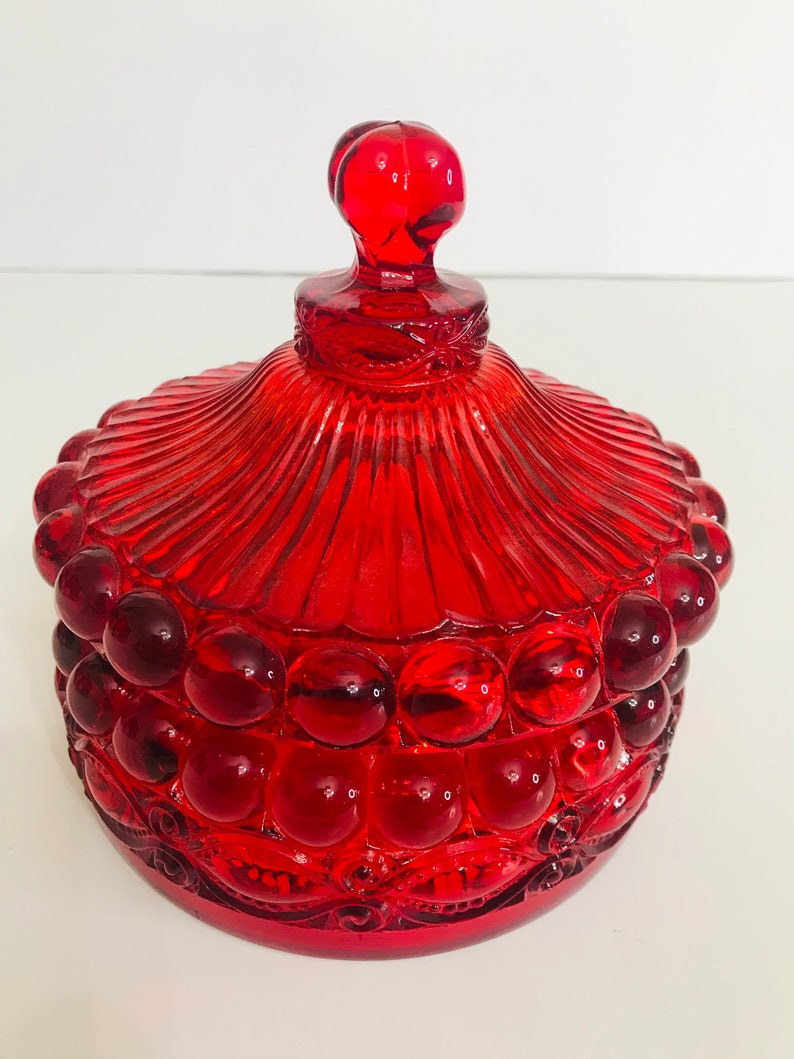 Mosser Eye Winker Covered Candy Dish and Spooner - Etsy