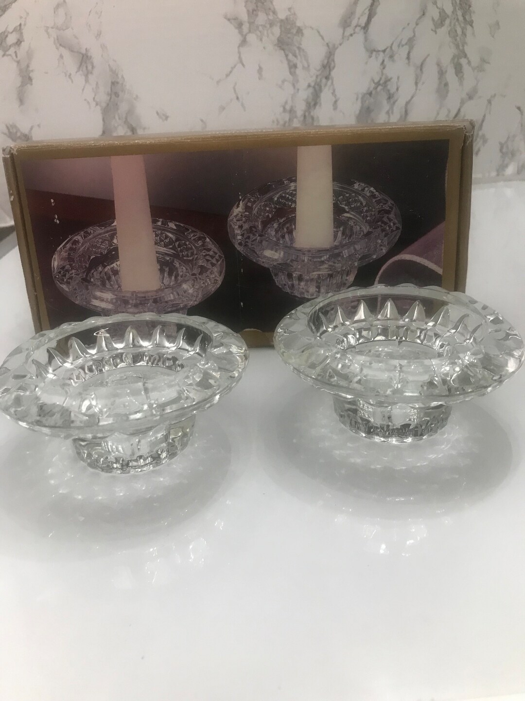 Crystal Clear Manhattan Candle Holder, Moonlight Crystal Candle Stick ...