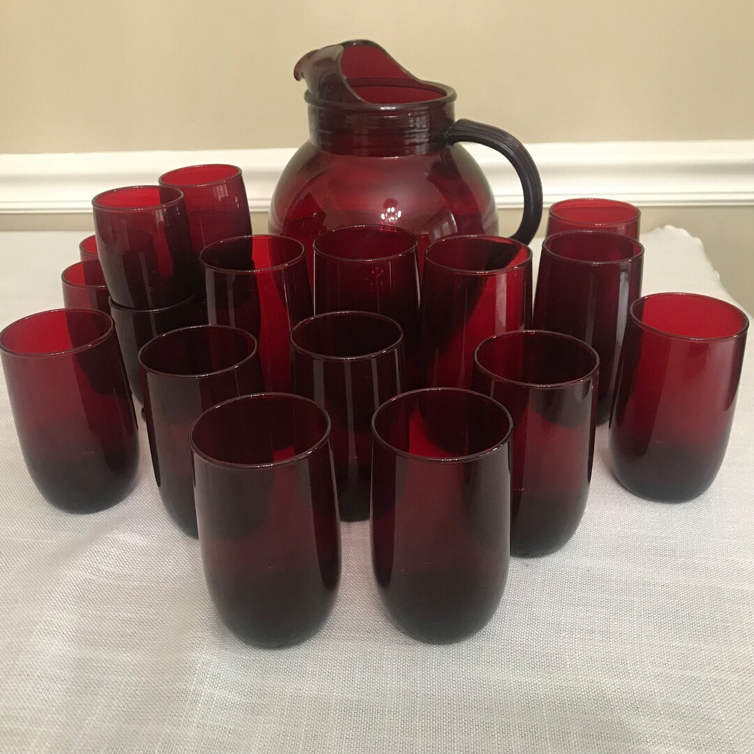 Anchor Hocking Red Ruby Glass, Roly Poly Ruby, Baltic Royal Ruby, Ball ...