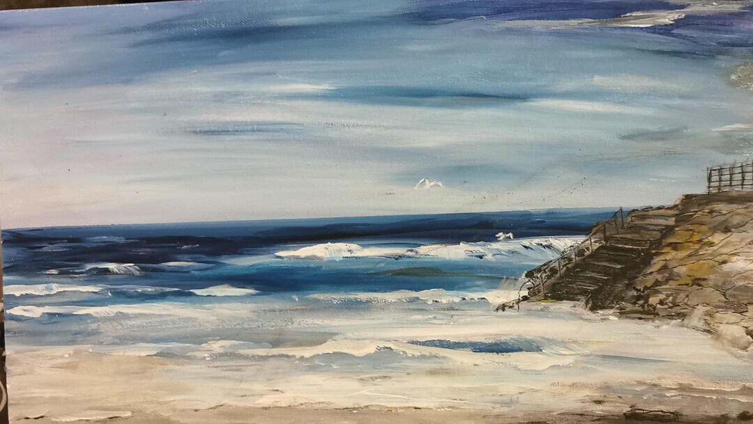 Original Acrylic Painting of the Cove, Greystones - Etsy