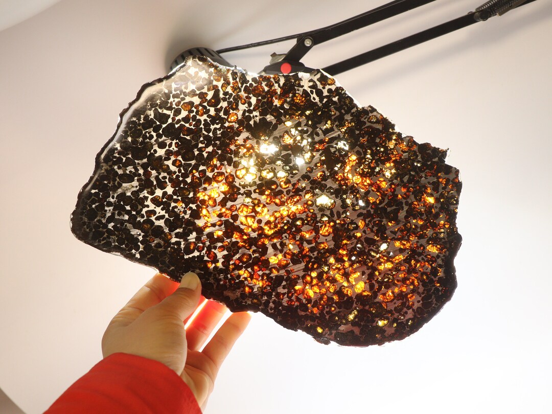 407g Rare Slice Olive Meteorites From Kenya Sericho,natural Meteorite ...