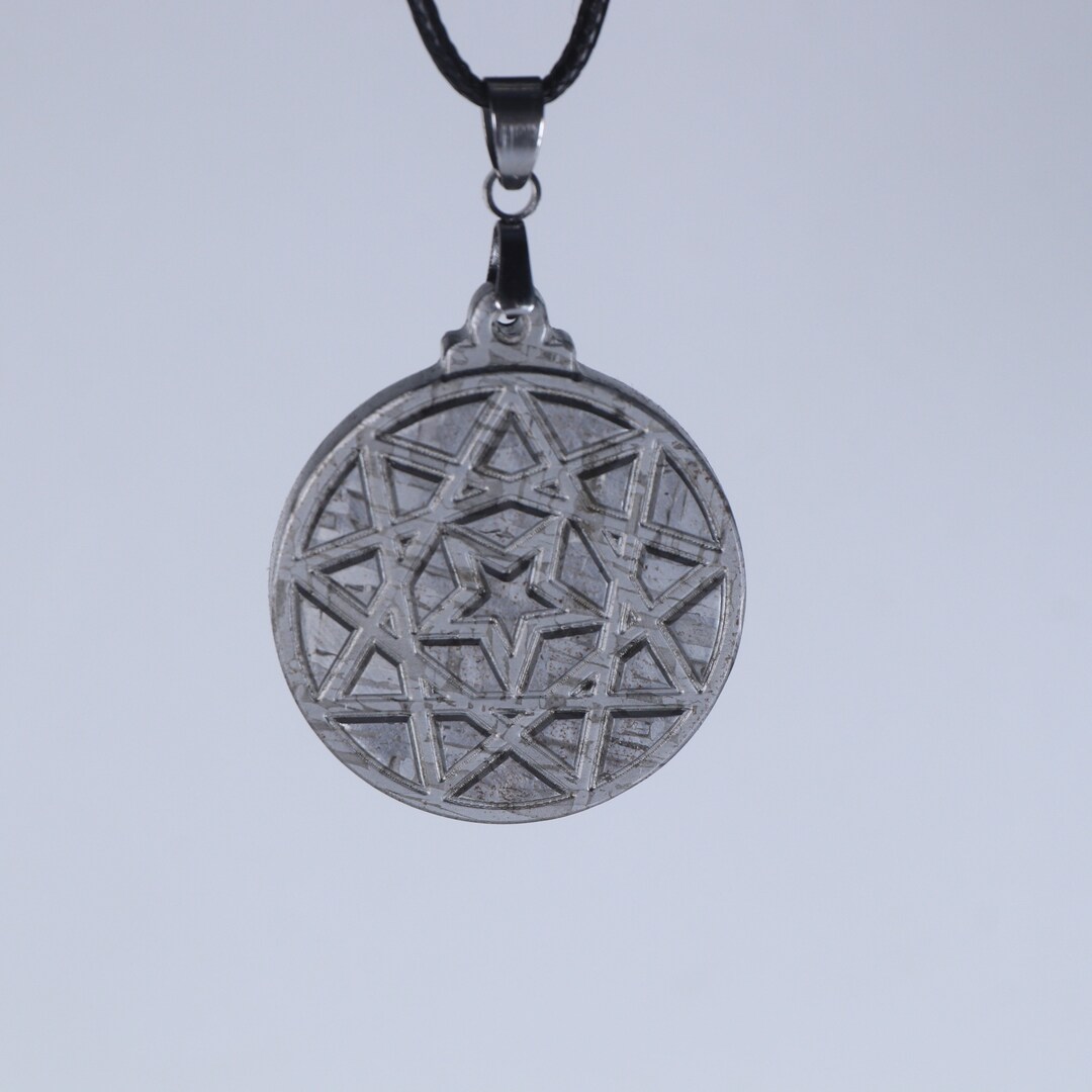 Natural Meteorite,hand Carvingnine Pointed Star,sun Pendant,necklace ...