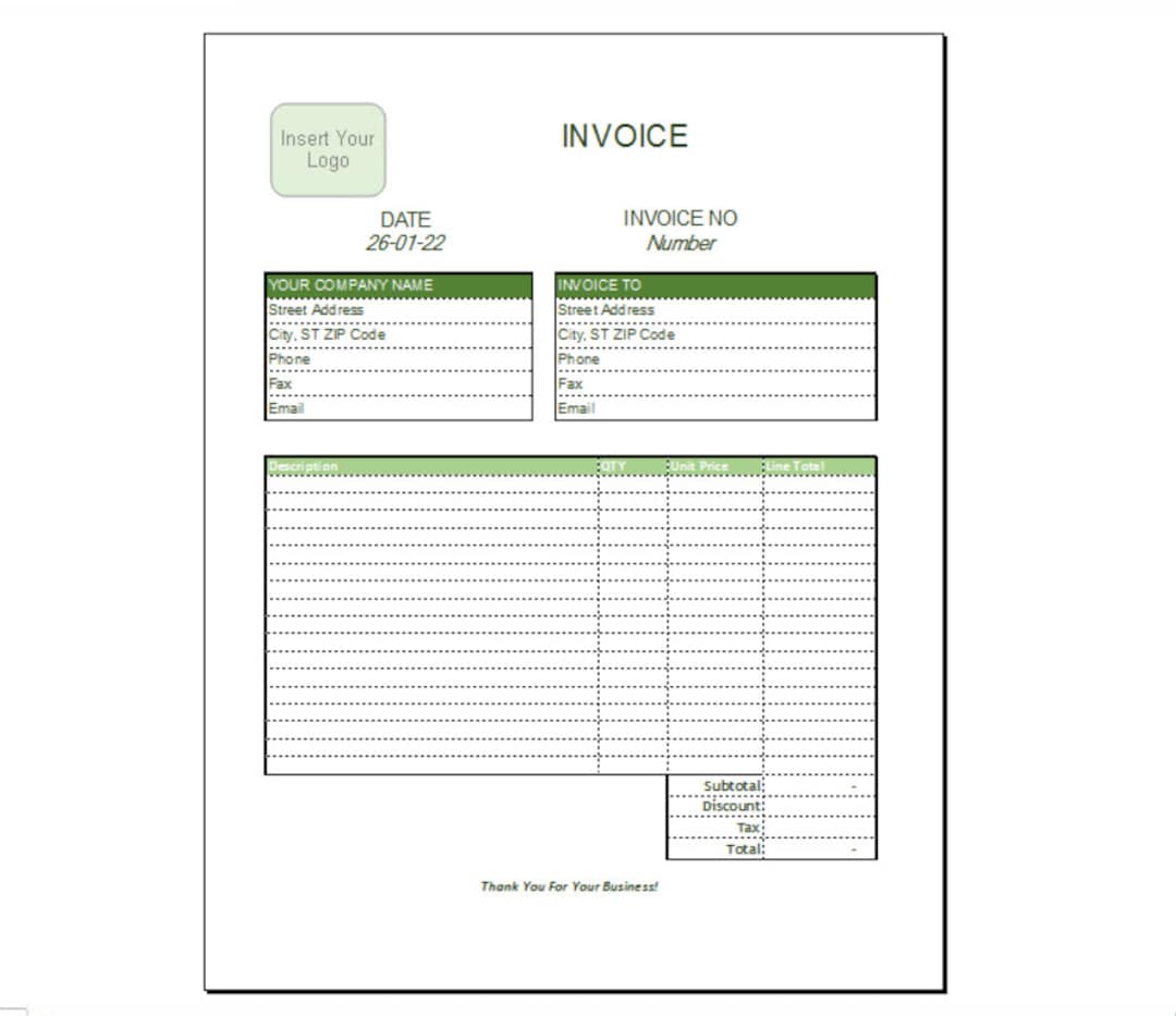 Basic Invoice Template EXCEL Auto Calculation, Simple Business Invoice ...