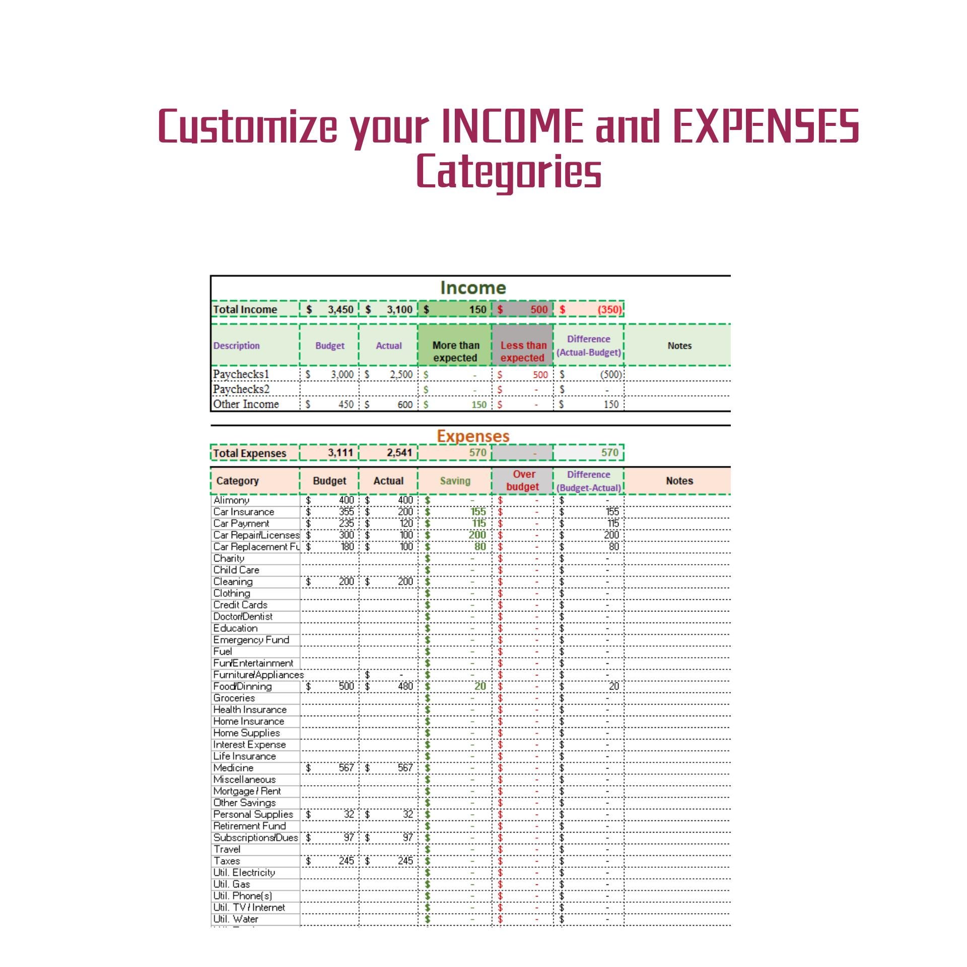 Simple Monthly Budget Excel, Digital Budget, Personal Finance Tracker ...