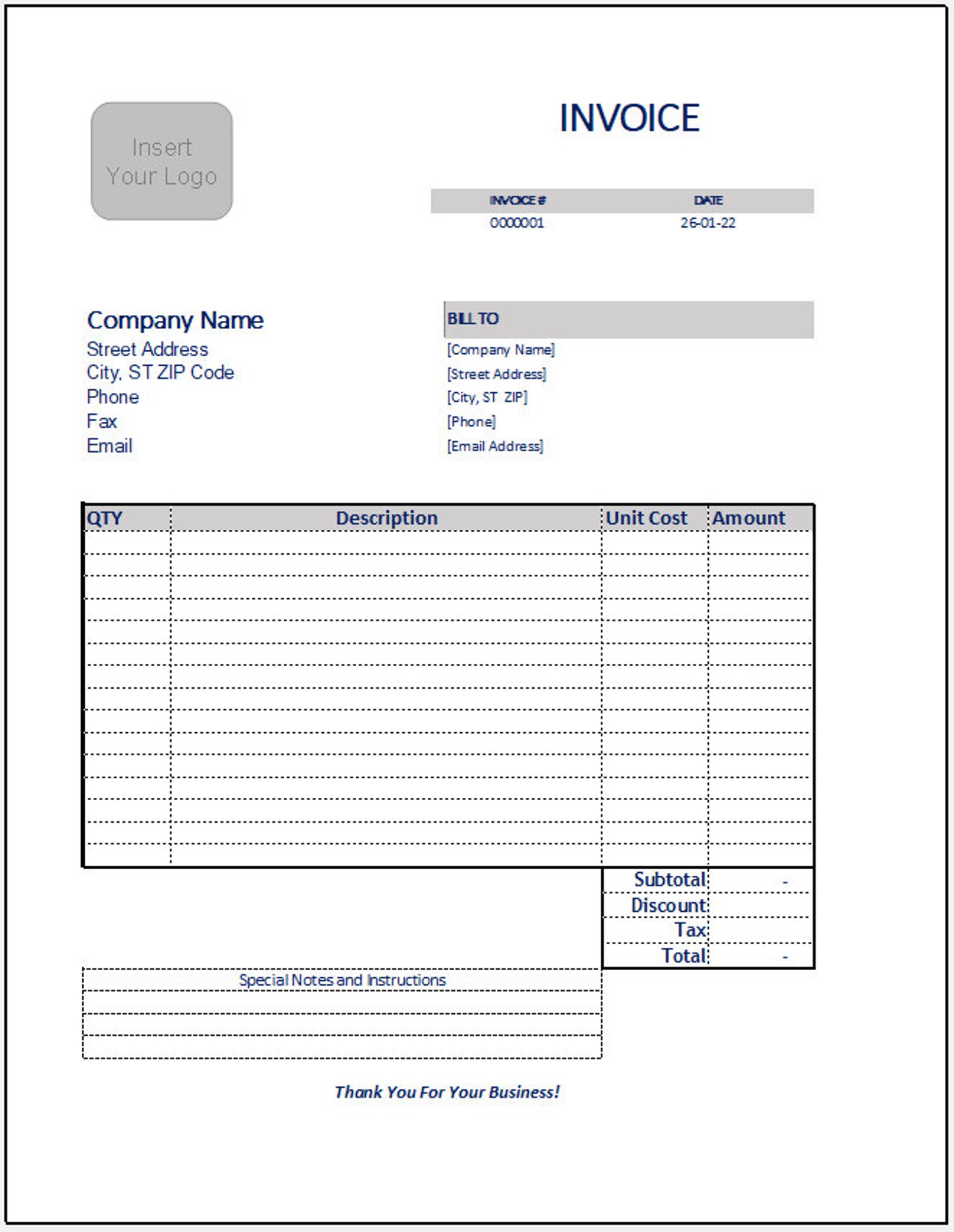 Rechnungsvorlage EXCEL Auto Rechnung, Einfache ...