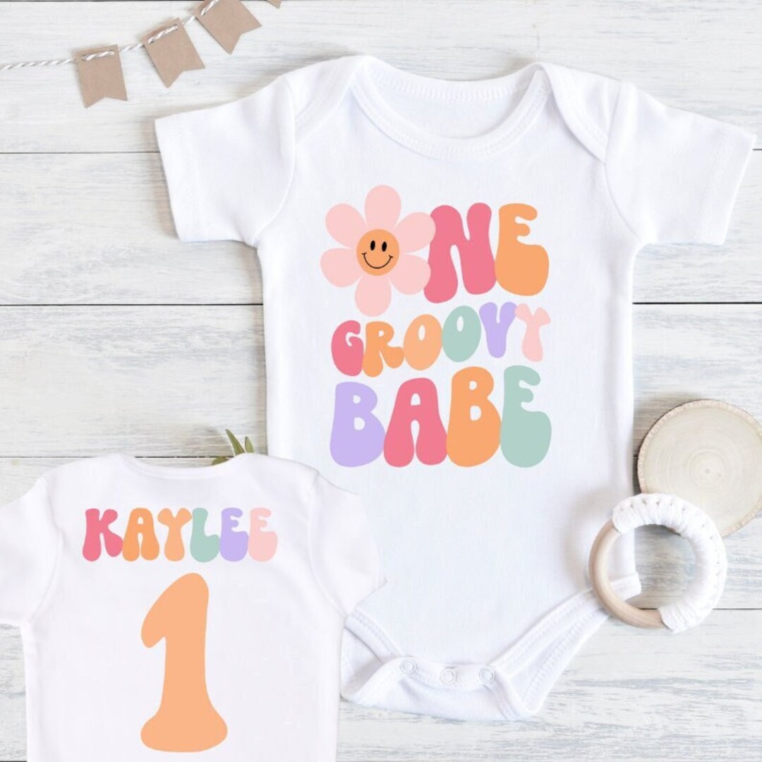 One Groovy Babe Baby Bodysuit, First Birthday Outfit, Birthday Girl ...