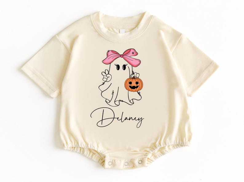 Girl Ghost T Shirt Bubble Romper, Halloween Baby Outfit, Custom ...