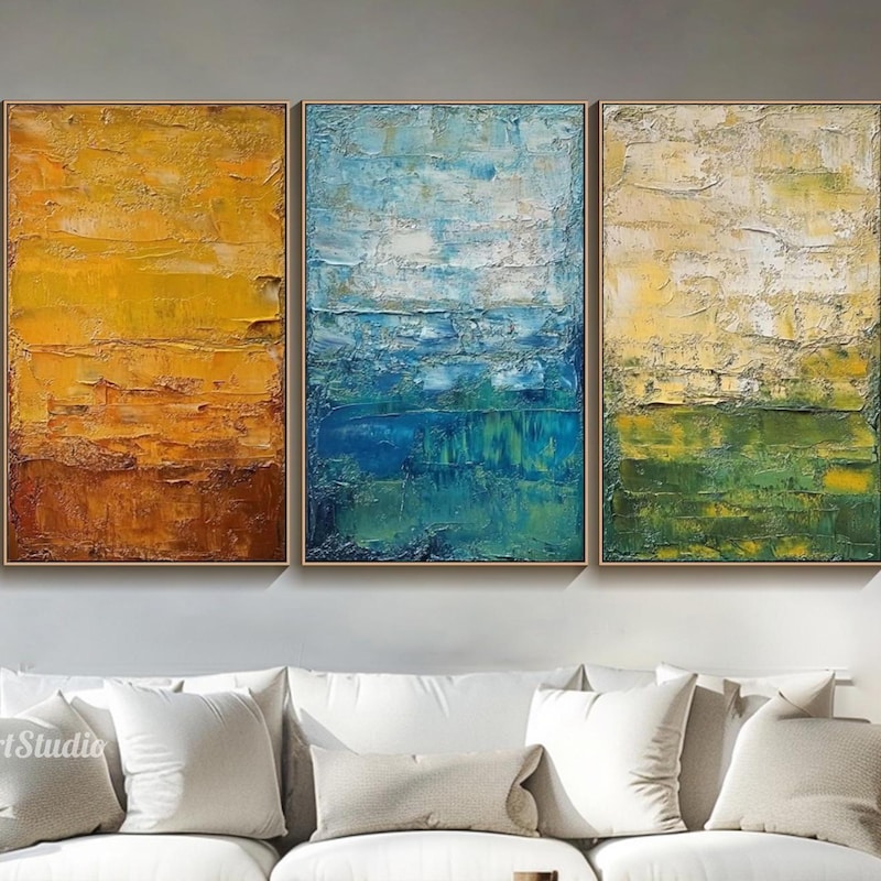 Triptych Painting - Etsy