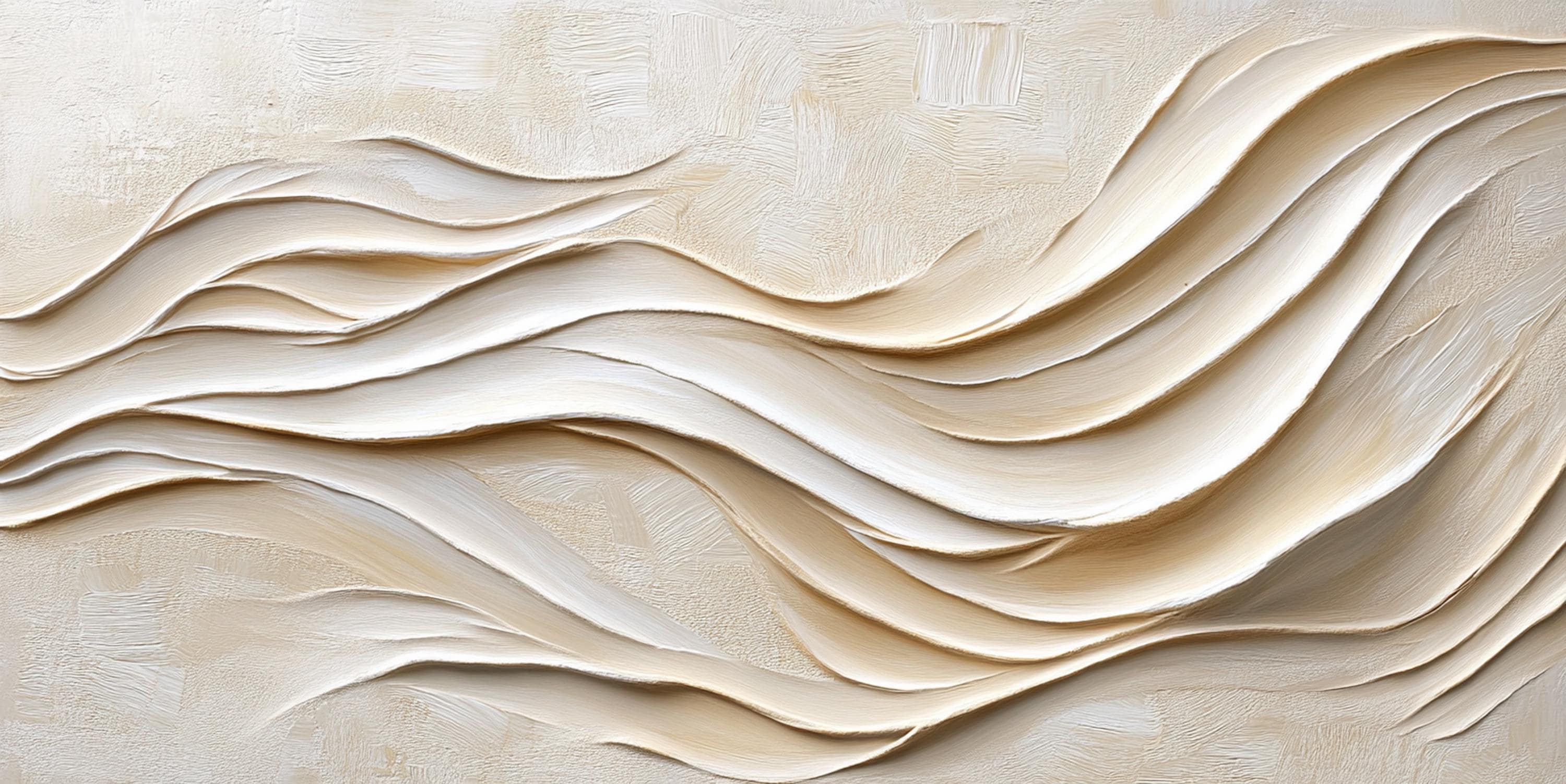 3D Ocean Waves Textured Wall Art Large Wabi-sabi Wall Art Minimalist ...