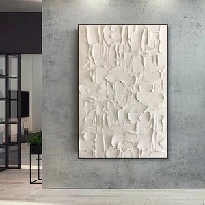 3dframed Ivory Plaster Textured Wall Art White Minimalist Painting on ...