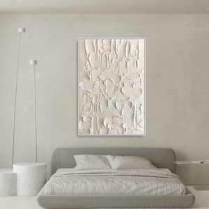 3dframed Ivory Plaster Textured Wall Art White Minimalist Painting on ...