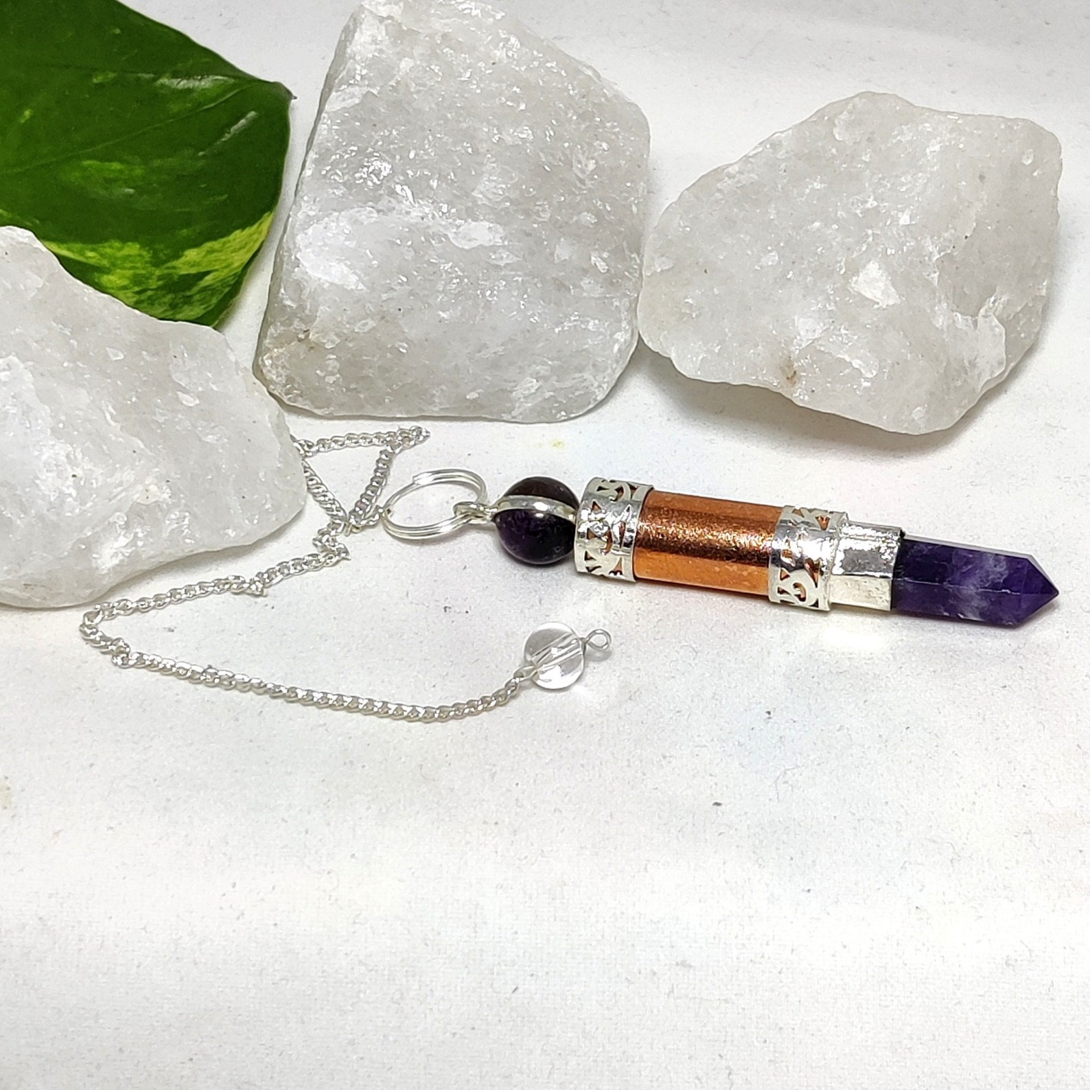 Amethyst Pendulum Copper Pendulum Meditation Pendulum - Etsy UK