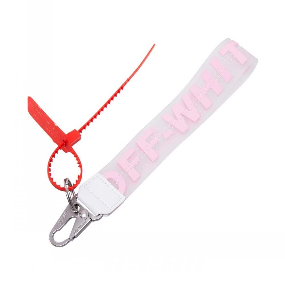 Off White Industrial Clear Keychain Keyring & Red Cable Zip | Etsy