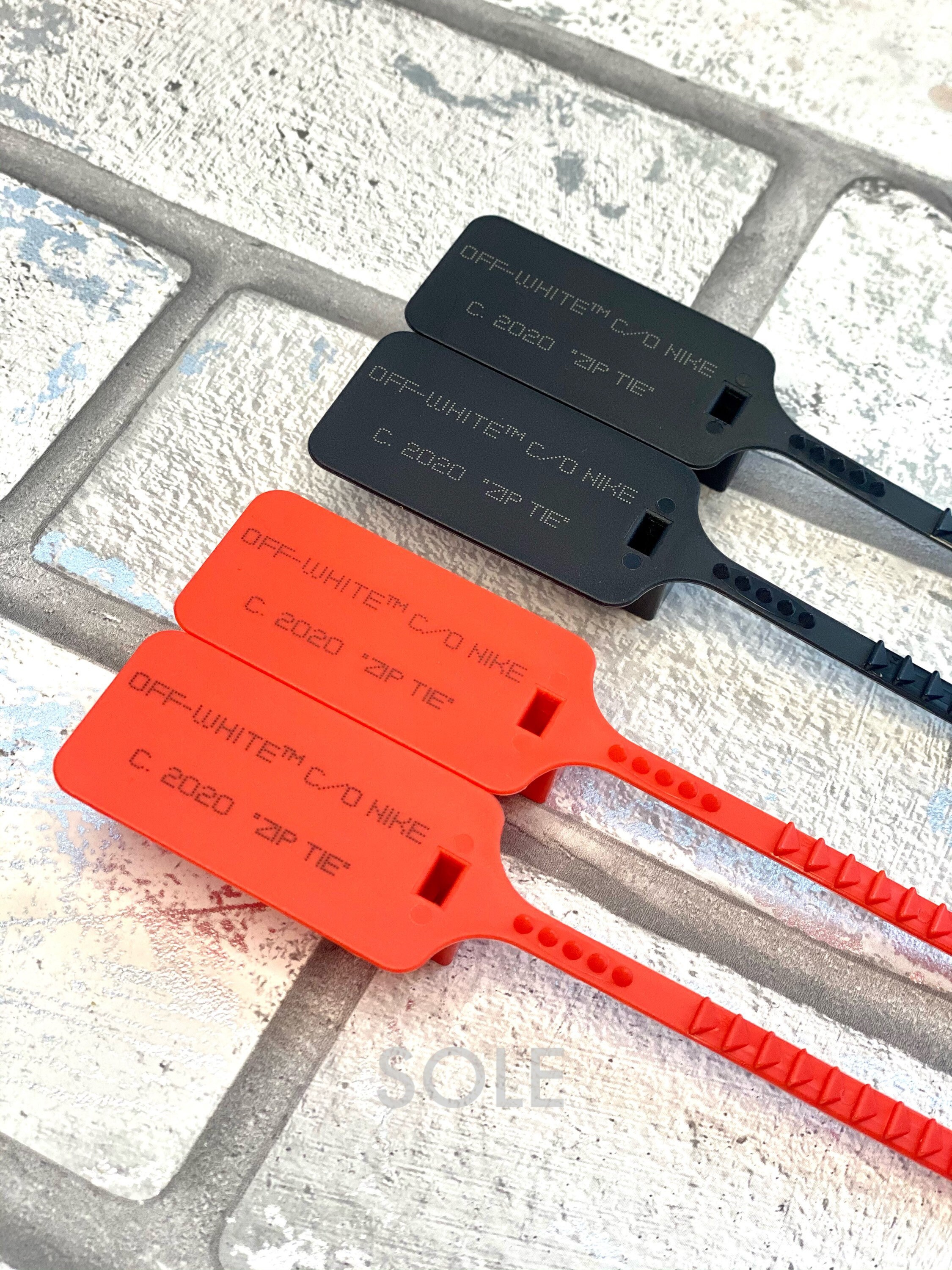 Off White x Nike 2020 Red Black Cable Zip Tie Tag 1 Tag | Etsy