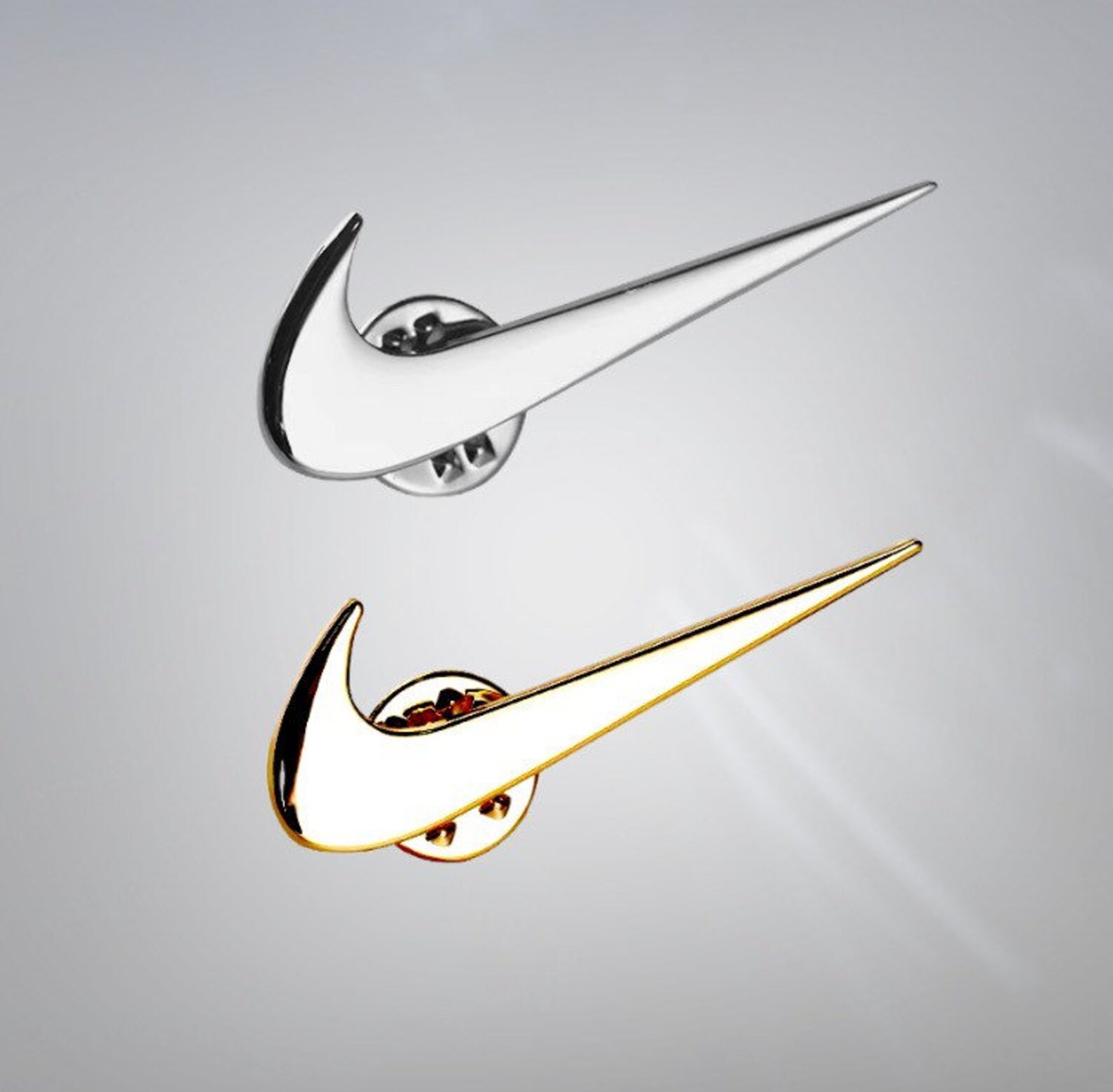 Nike Swoosh Metall Silber & Gold Pin Abzeichen | Etsy