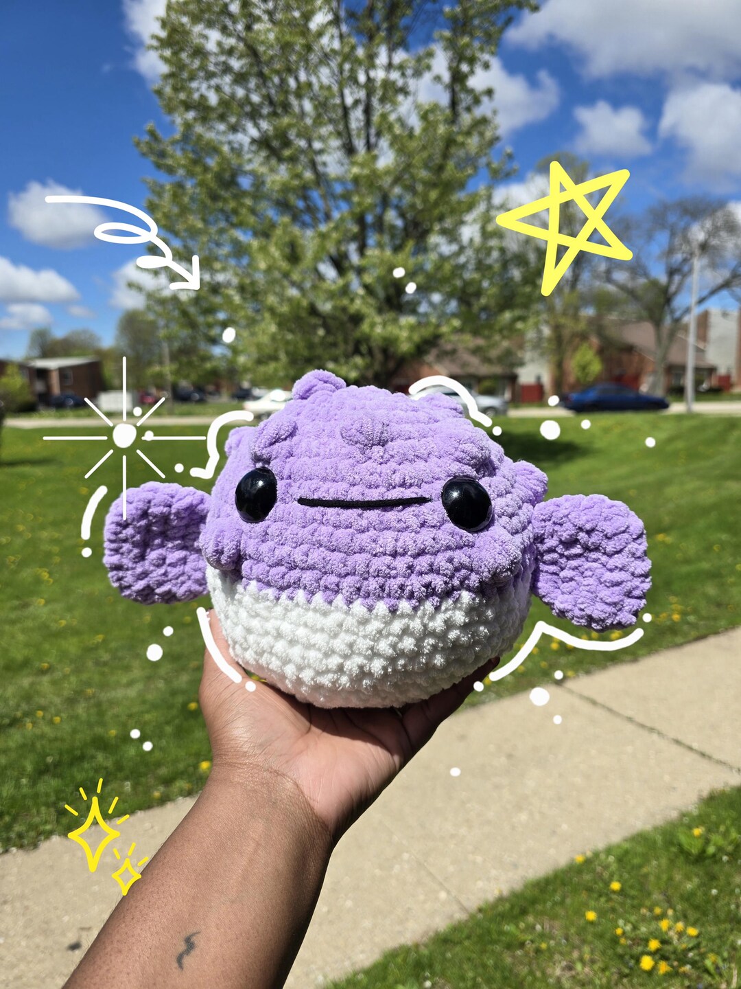 Cute Crochet Pufferfish Plushie - Etsy