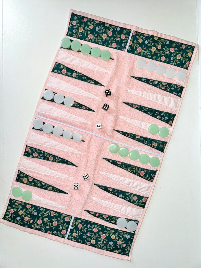 Pink Floral Outdoor/travel Backgammon Set - Etsy