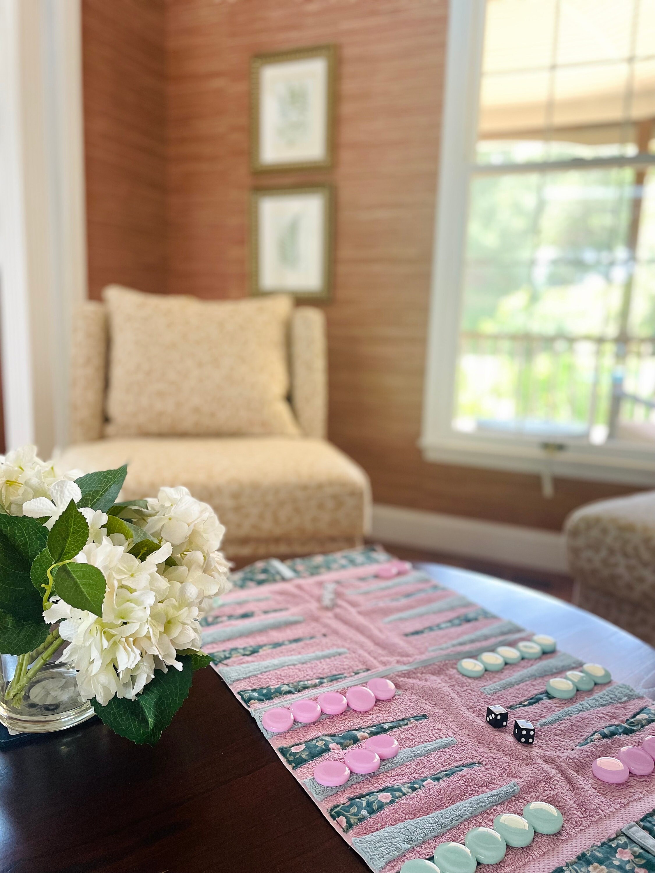 Pink Floral Outdoor/travel Backgammon Set - Etsy