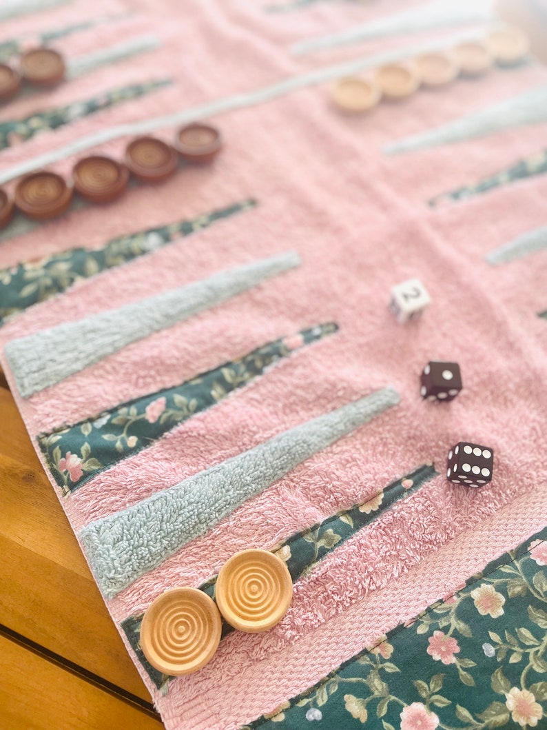 Pink Floral Outdoor/travel Backgammon Set - Etsy