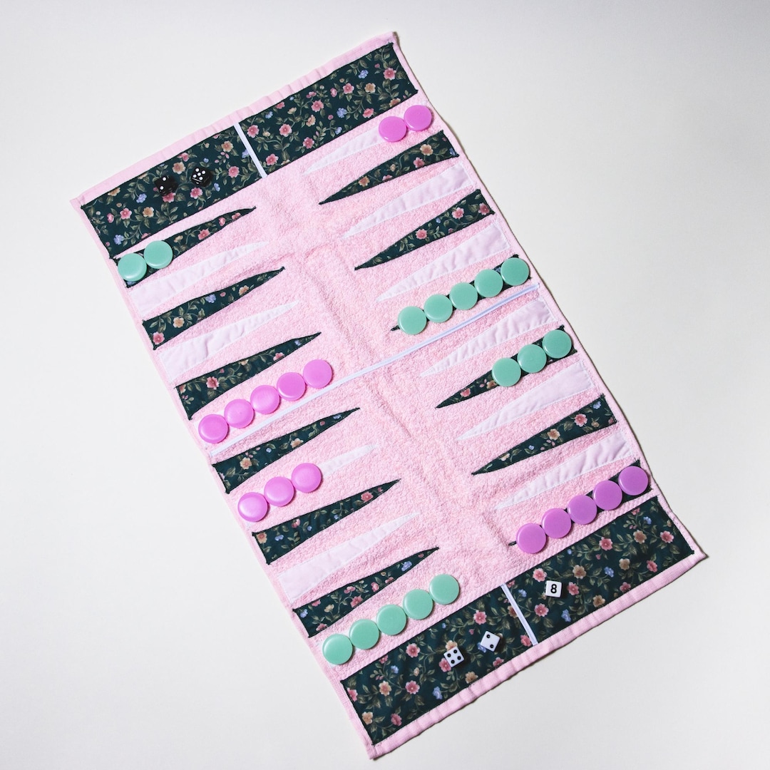 Pink Floral Outdoor/travel Backgammon Set - Etsy