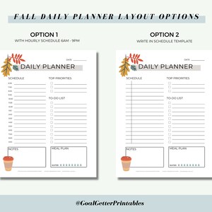 BUNDLE Fall Daily Planner Printable With Hourly Schedule, Fall ...