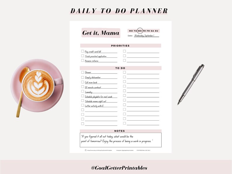 BUNDLE Day & Week to Do List Printable Planner Template, Mom, Family ...