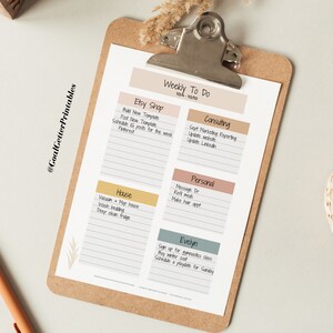 Boho List Printable I to Do List I Grocery List I Weekly to Do List I ...