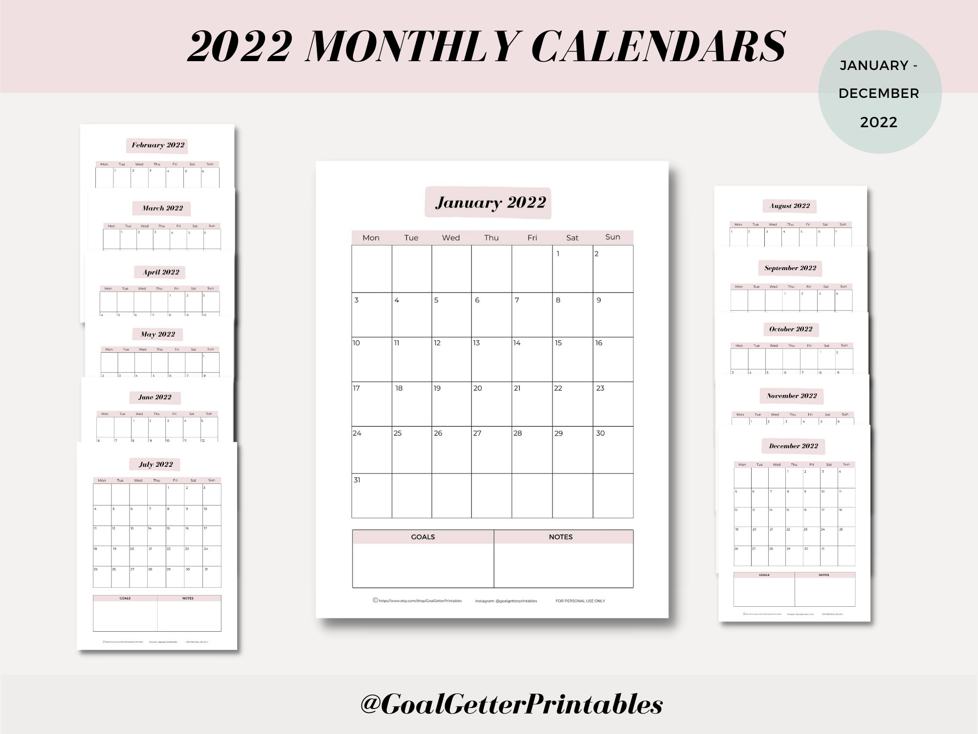 2022 Productivity Planner Printable Mega Bundle Planner for Moms, Daily ...