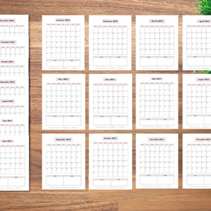 2022 - 2023 Monthly Calendar Bundle Planner Printable Vertical PDF ...