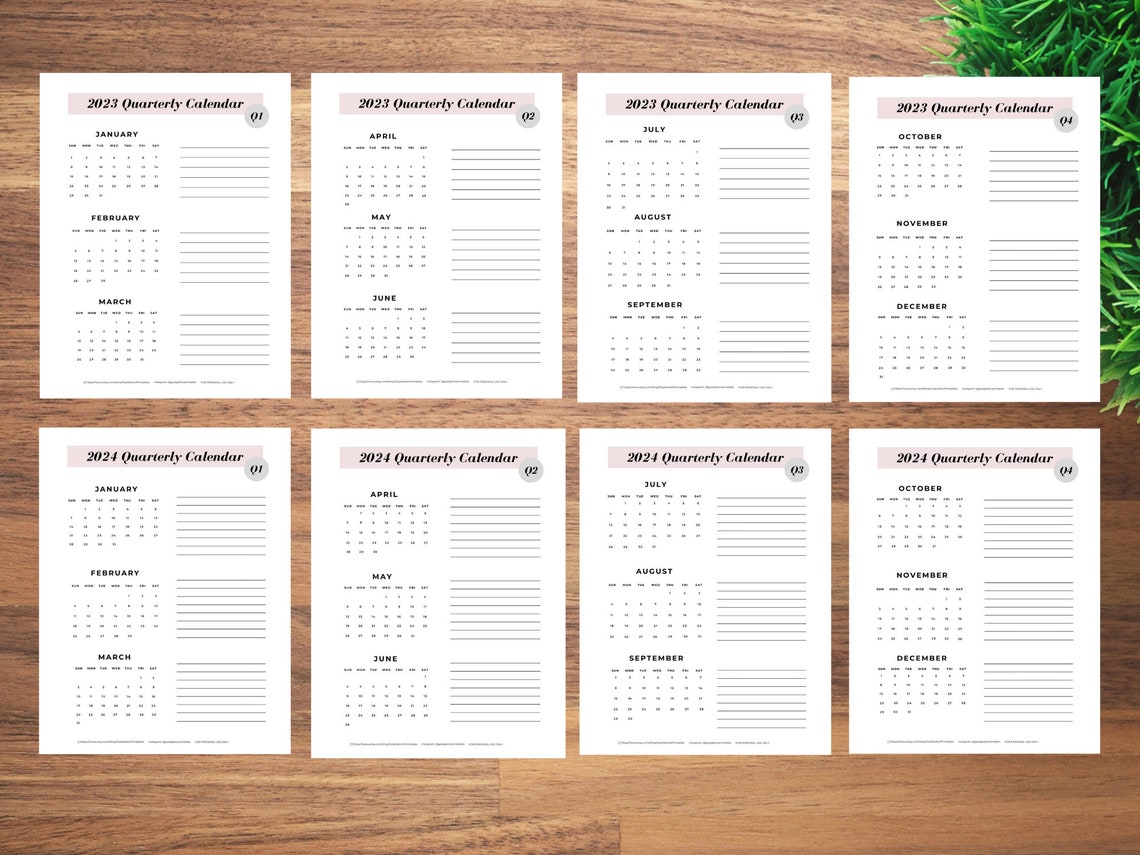 CALENDARIO TRIMESTRAL 2023-2024 Paquete, I PDF digital Descarga ...