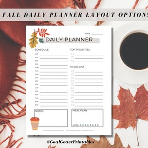 BUNDLE Fall Daily Planner Printable With Hourly Schedule, Fall ...