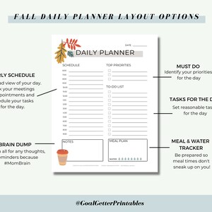 BUNDLE Fall Daily Planner Printable With Hourly Schedule, Fall ...