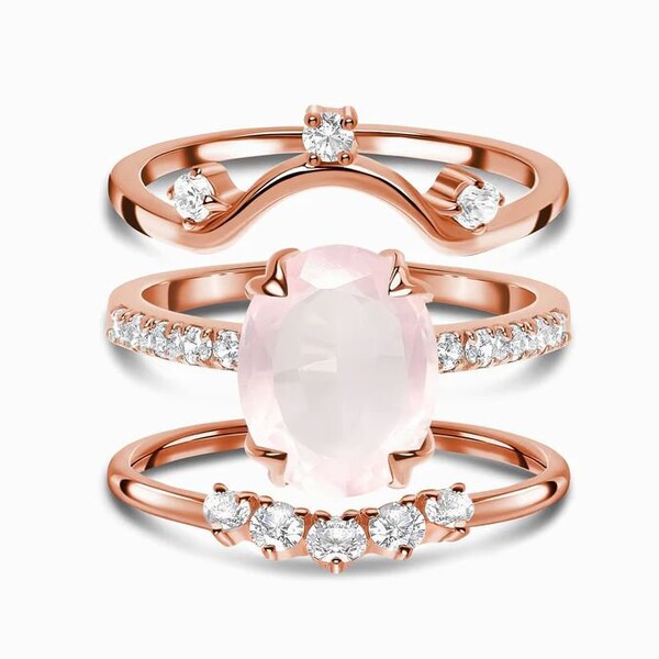 Rose Gold Ring Set - Etsy